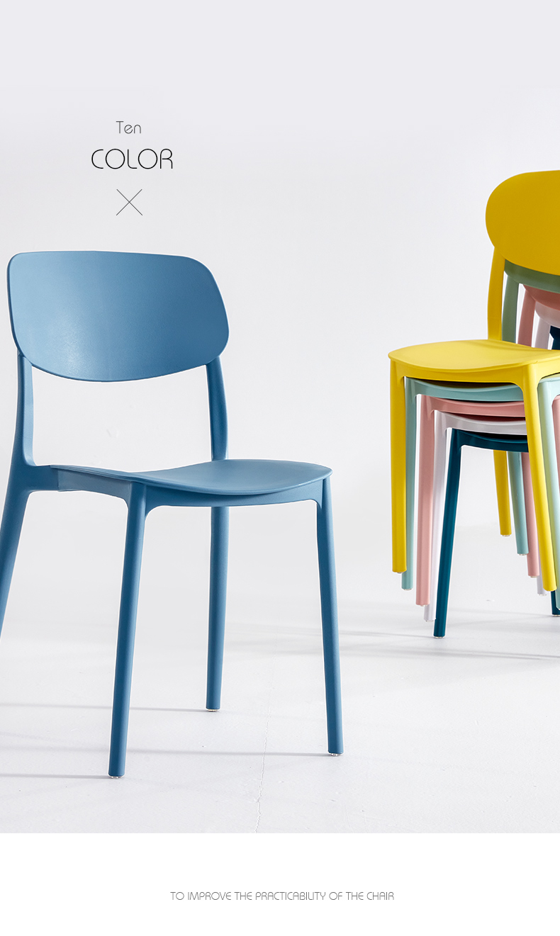 Nordic Candy Chairs Plastic Chairs Stackable Coffee Chairs Dining ...