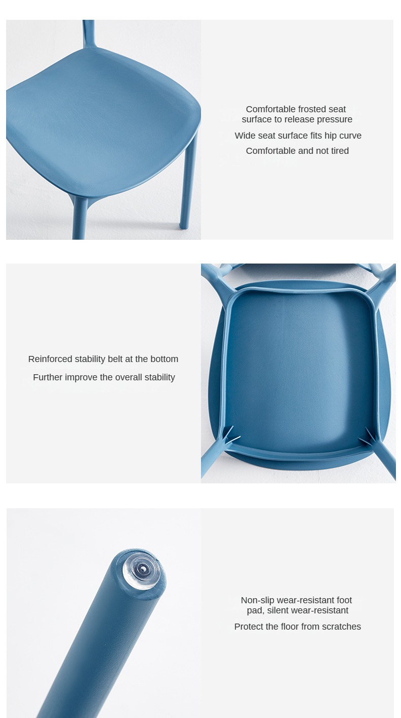 Nordic Candy Chairs Plastic Chairs Stackable Coffee Chairs Dining ...