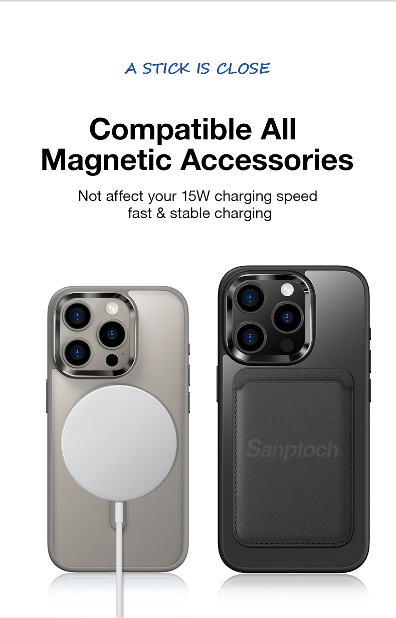 【Super Mag】Sanptoch Luxury Magnetic Phone Case For iPhone 17 16 15 14 ...