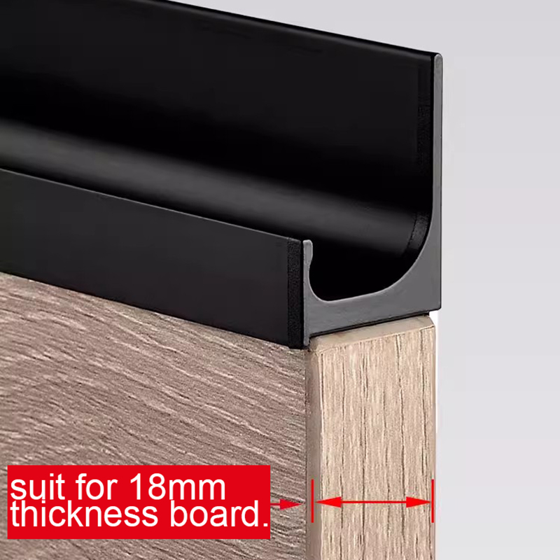 L-type Slot-free Hidden Handles Cabinet Handle Kitchen Cupboard Door ...