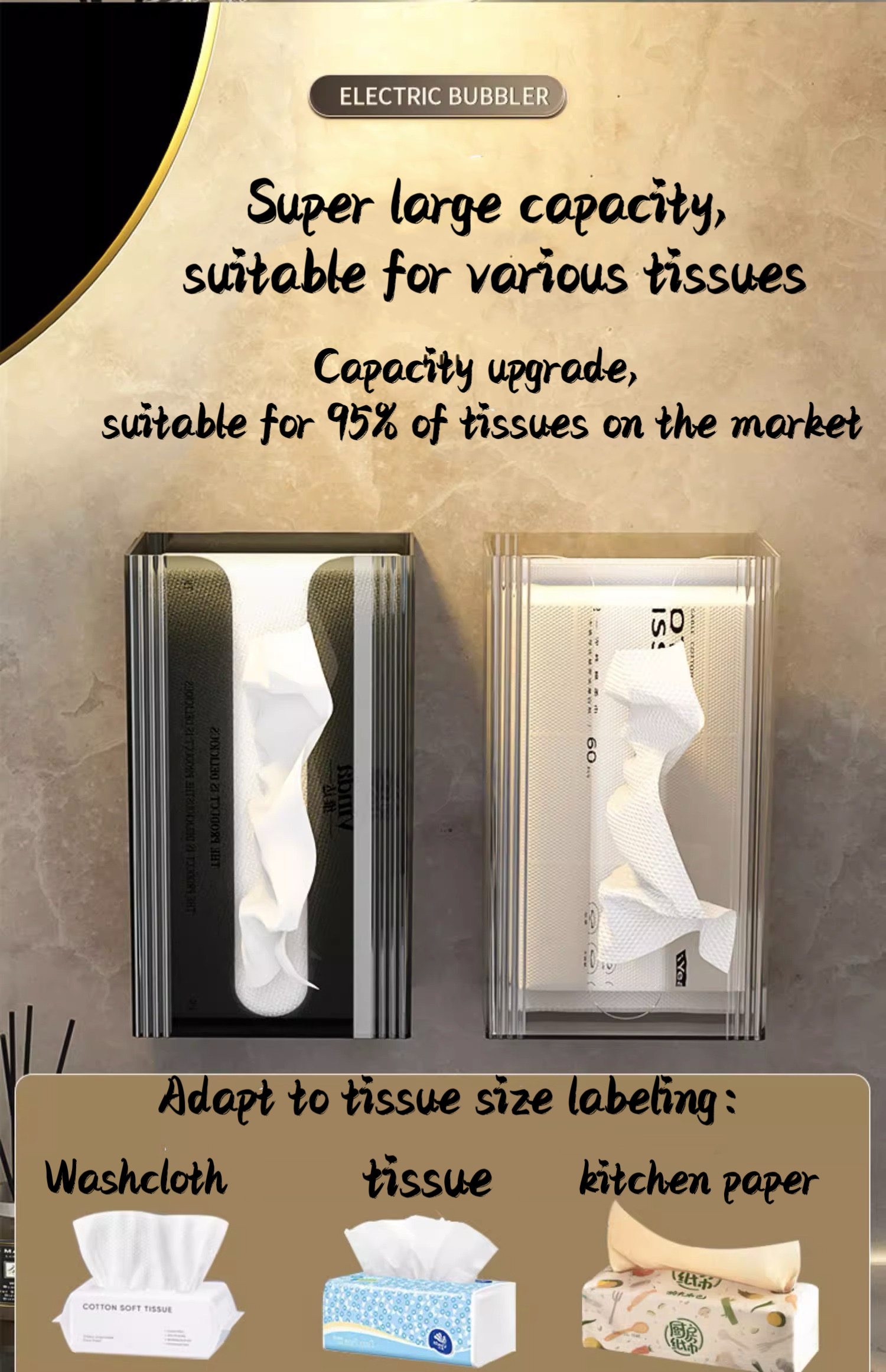 Tissue Box Wall Mounted Kleenex Wash towel storage box Toilet Bathroom ...