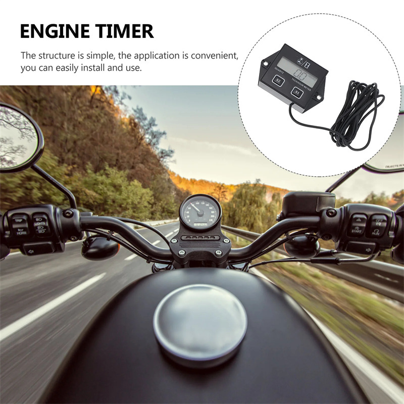 Waterproof Digital Engine Tach Hour Meter Tachometer Gauge Engine RPM LCD Display For Motorcycle ...