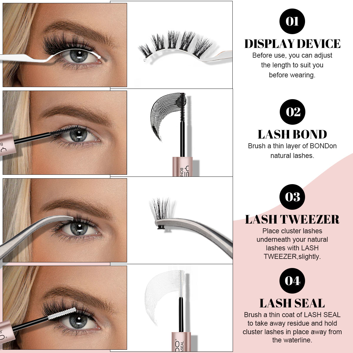 YSDO Lash Extension Kit 120pcs Cluster Eyelashes with Bond and Seal ...