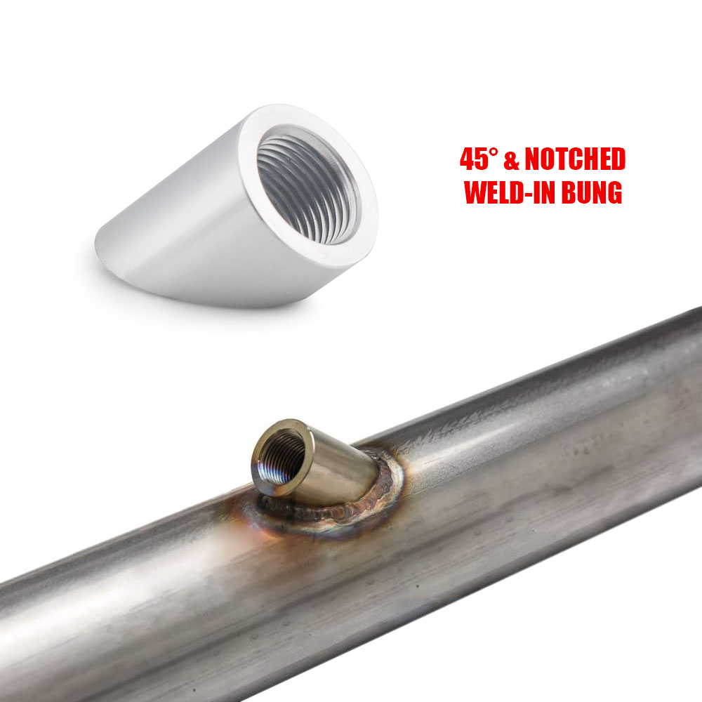 45 Degree Oxygen Sensor Angled Weld In Plug and Bung Kit Stainless ...