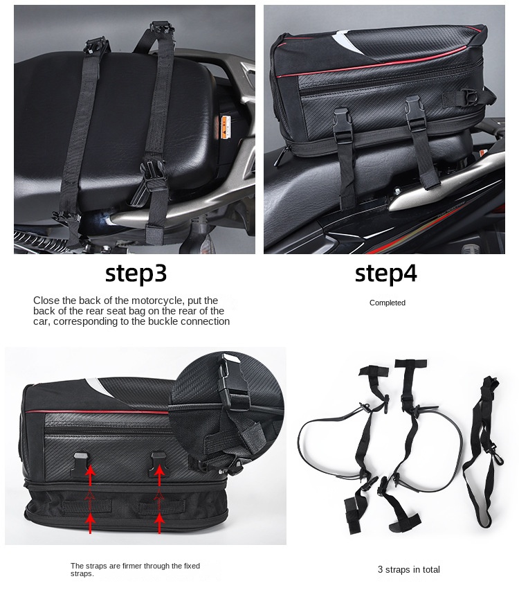 Waterproof Motorcycle Luggage Tail Bag Back Seat Bag Travel Bag ...