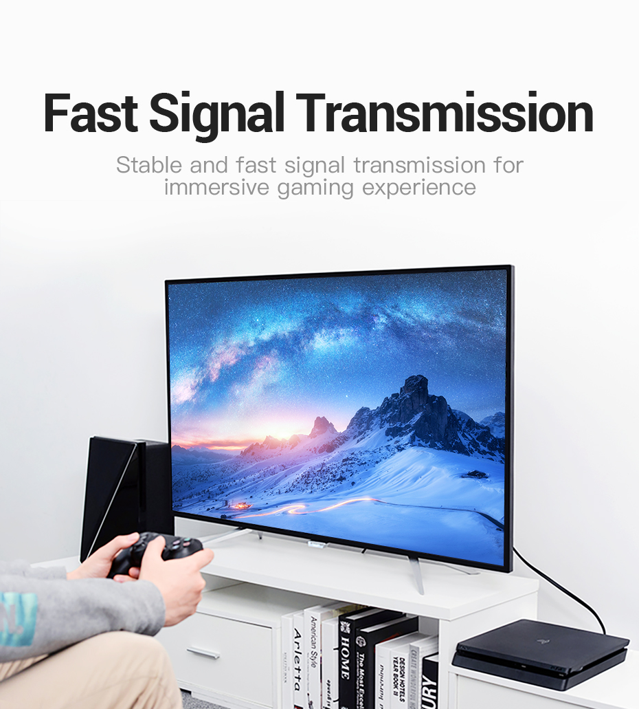 Vention Flat HDMI Cable 4K 60HZ HDMI 2.0 Cable 18Gbps Gold High Speed ...