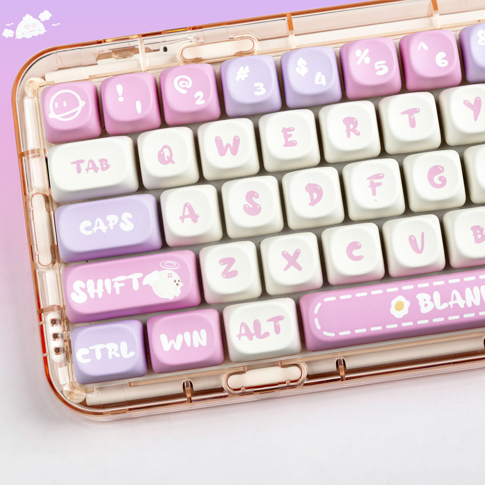 PBT Cat Ear Shape Keycaps 144Keys/Set MAO Profile Full Key Five-sided ...