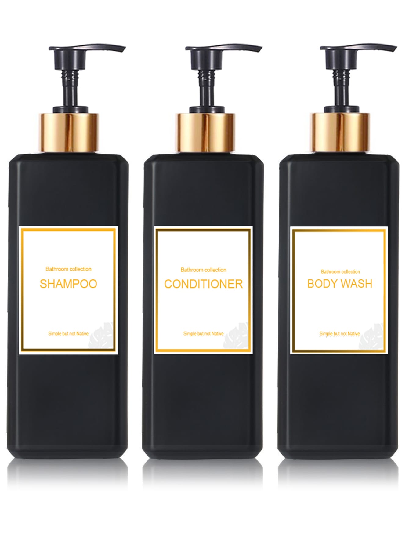 3-piece Set Freesia Square Bottle+Small Gold Label | Shopee Malaysia