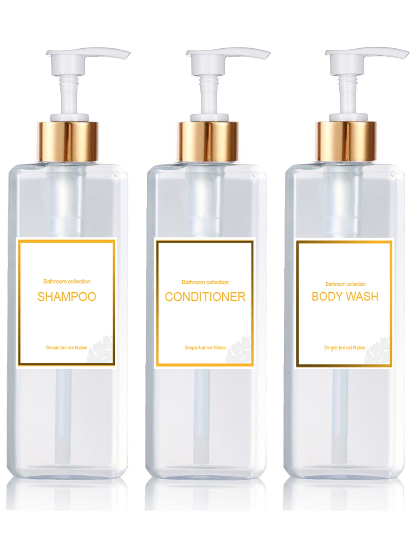 3-piece Set Freesia Square Bottle+Small Gold Label | Shopee Malaysia