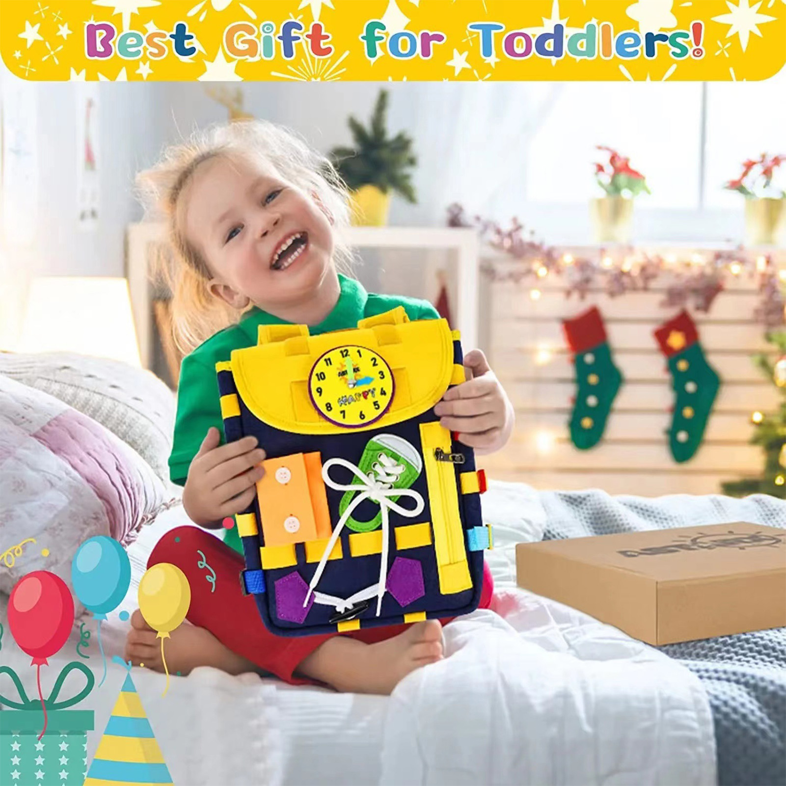 Toddler Backpack with Learning Activity Toys, Interactive Kids Backpack ...