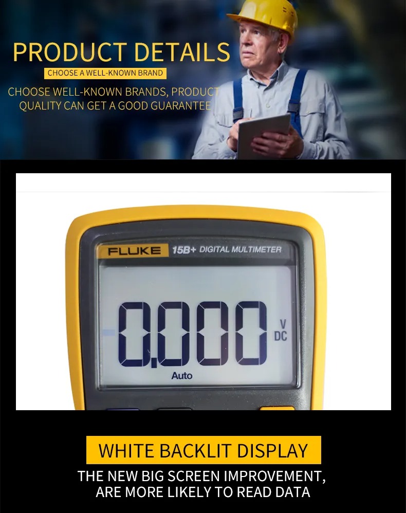 Fluke 15B+17B+ Digital Multimeter Tester AC/DC Voltage Current ...