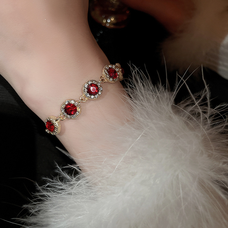 DREJEW Korea Light Luxury Diamond Circle Bracelet Personalized Retro ...