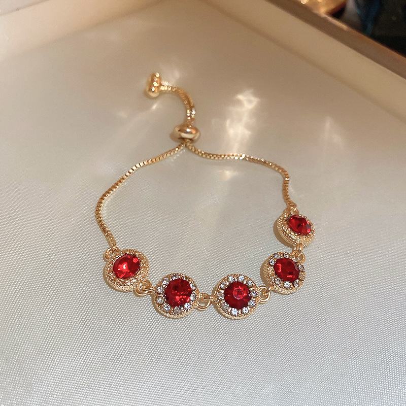 DREJEW Korea Light Luxury Diamond Circle Bracelet Personalized Retro ...