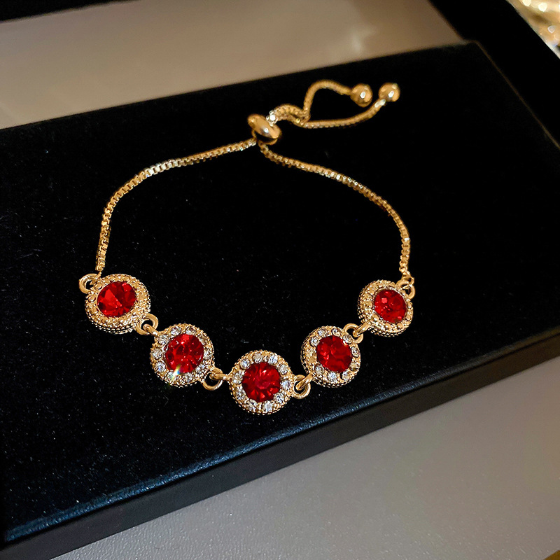 DREJEW Korea Light Luxury Diamond Circle Bracelet Personalized Retro ...