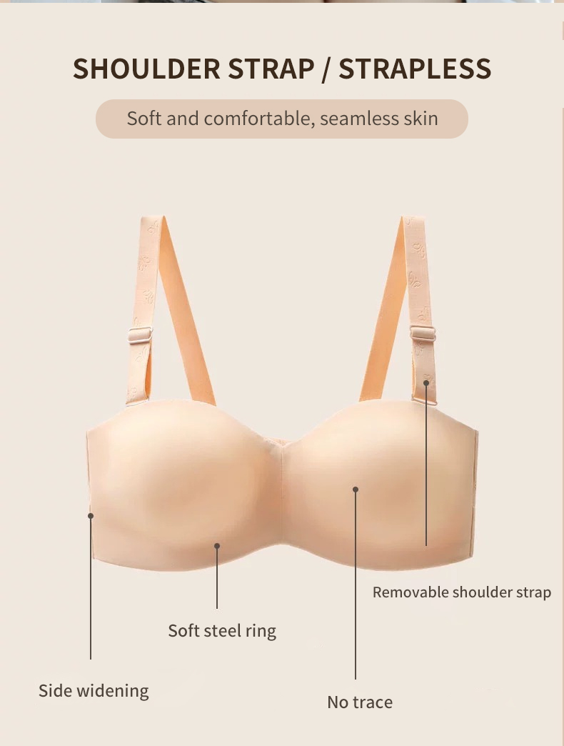 FalSweet Plus Size Strapless Bra for Big Bust Thin Cup Non-Slip Bra Tube Top Underwear Wedding ...