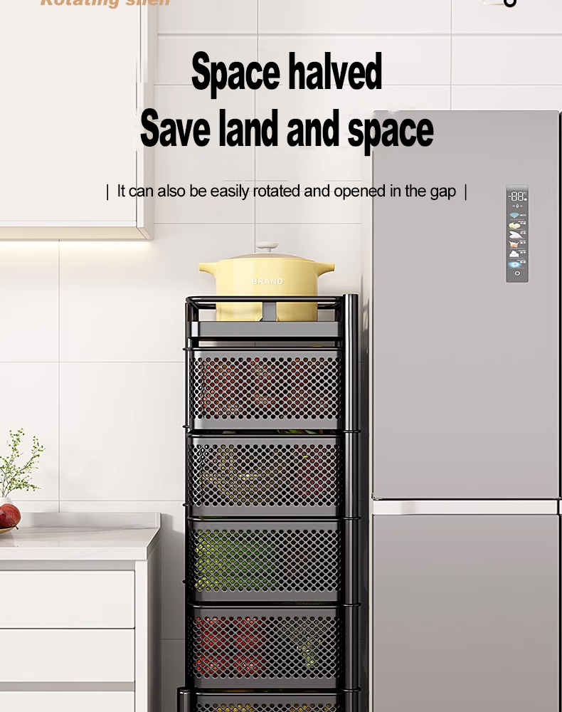 Stainless Steel Kitchen Rotary Rack Vegetable Spice Rack Microwave Oven ...