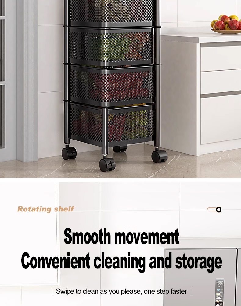 Stainless Steel Kitchen Rotary Rack Vegetable Spice Rack Microwave Oven ...