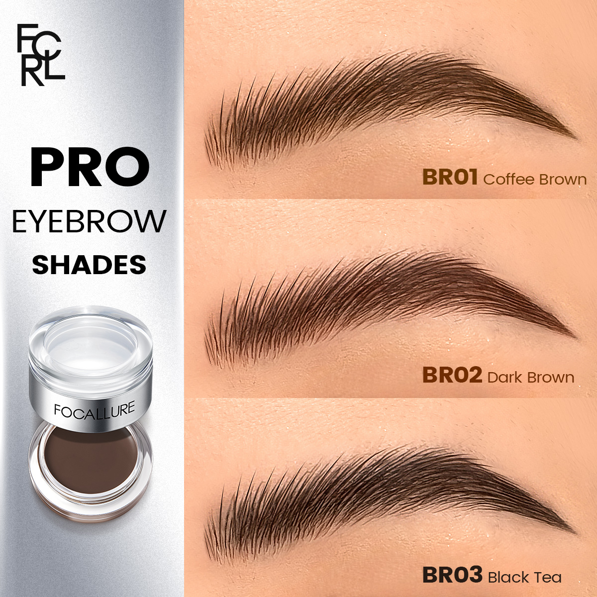 【RM3 off】FOCALLURE Pro-shape Duo Eyebrow Cream&Gel 2-in-1 3D Sculpted ...