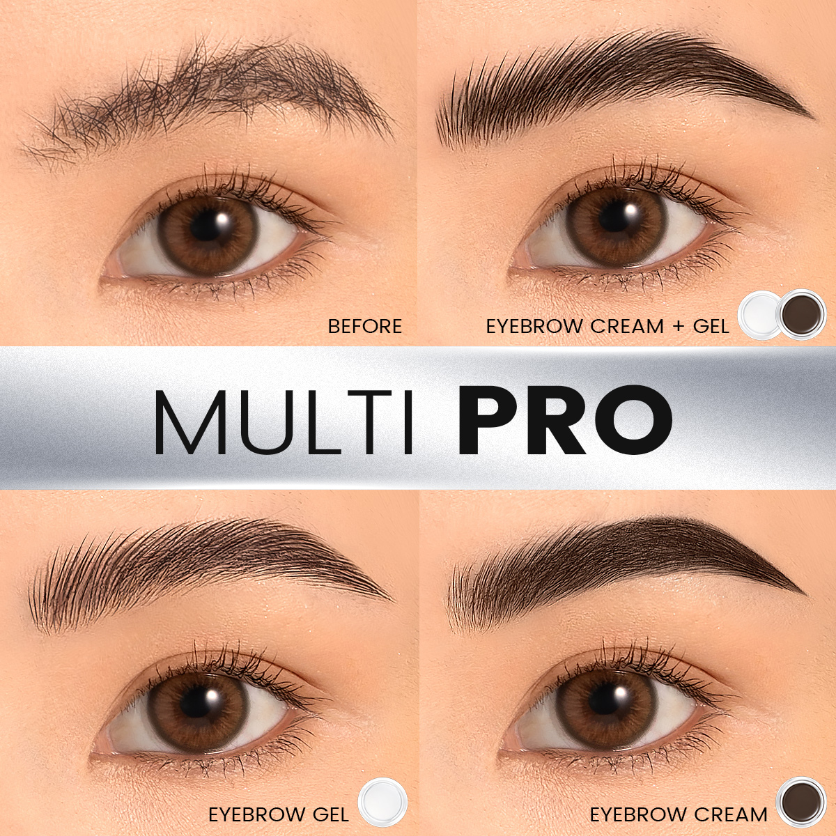 FOCALLURE Pro-shape Duo Eyebrow Cream&Gel 2-in-1 3D Sculpted High ...