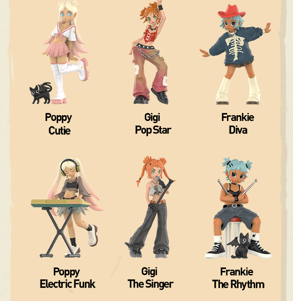 POP MART Peach Riot Rise Up Series Figures Blind Box Action Toys Figure ...