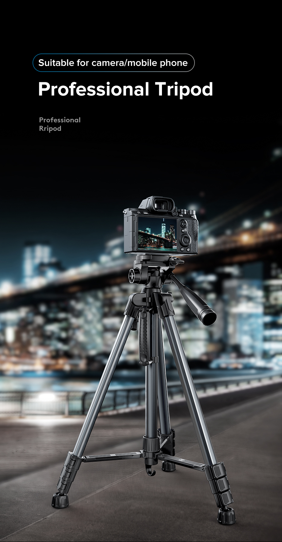 Llano 170CM Camera Tripods Heavy Duty Tall Camera Stand Tripod For Camera Cell Phone Video ...