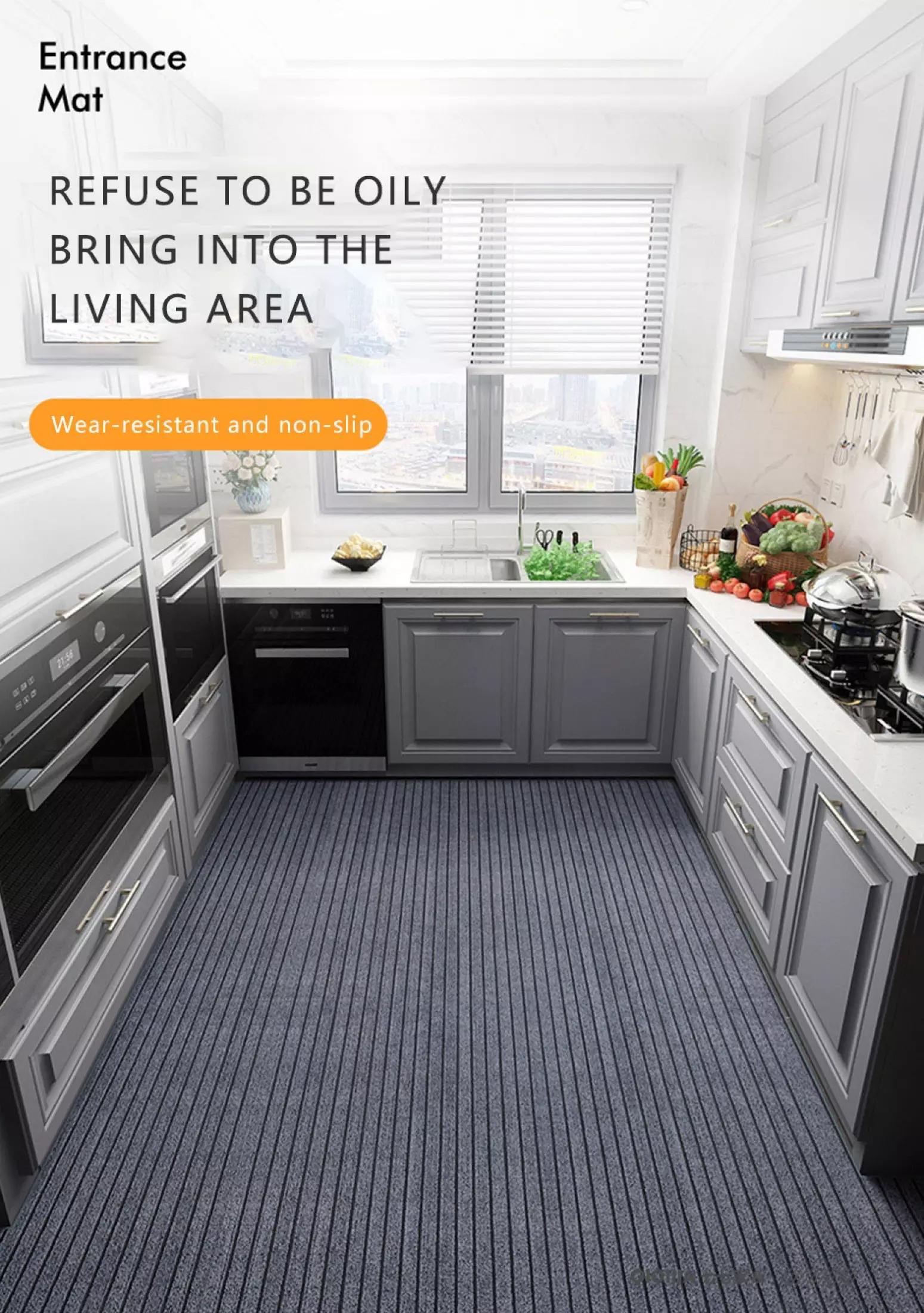 Anti-slip Kitchen Floor Mat Super Absorbent Carpet Customize Lapik Kaki ...