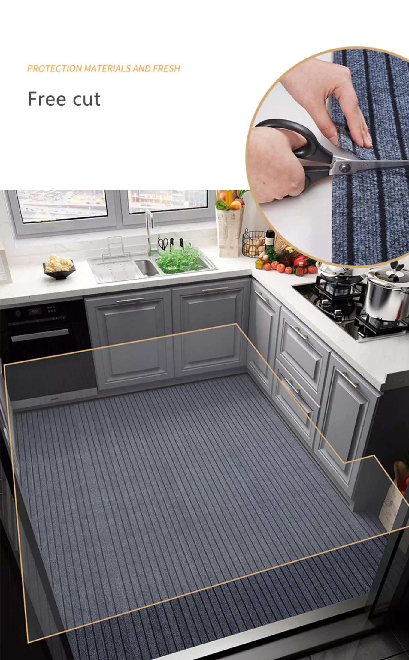 Anti-slip Kitchen Floor Mat Super Absorbent Carpet Customize Lapik Kaki ...