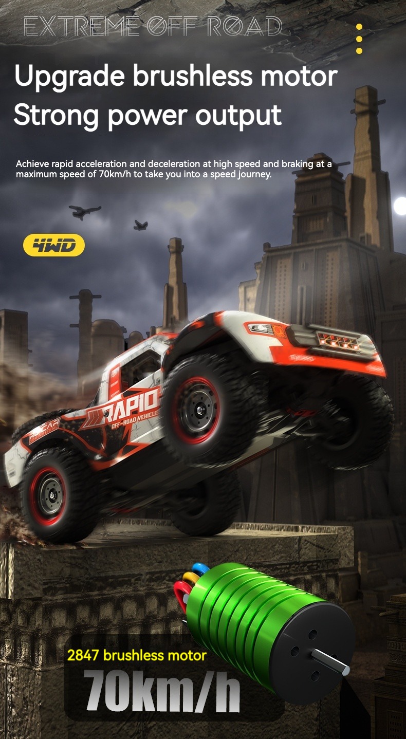 JJRC Q130 Brushless High-Speed Big Foot Climbing Off-Road Four-Wheel ...