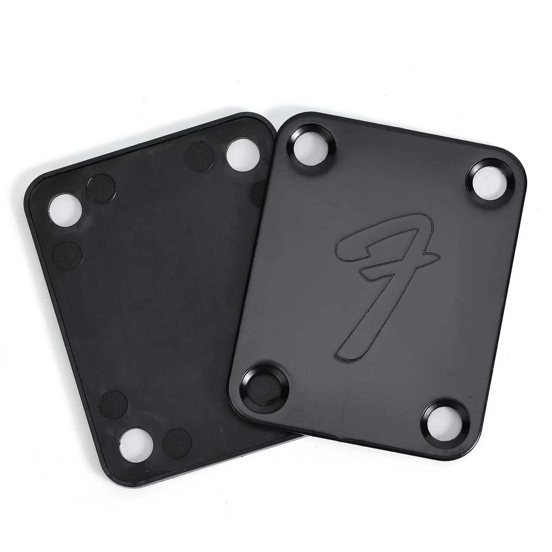 Metallor F Logo Guitar Neck Plate Standard 4 Holes with Mounting Screws ...