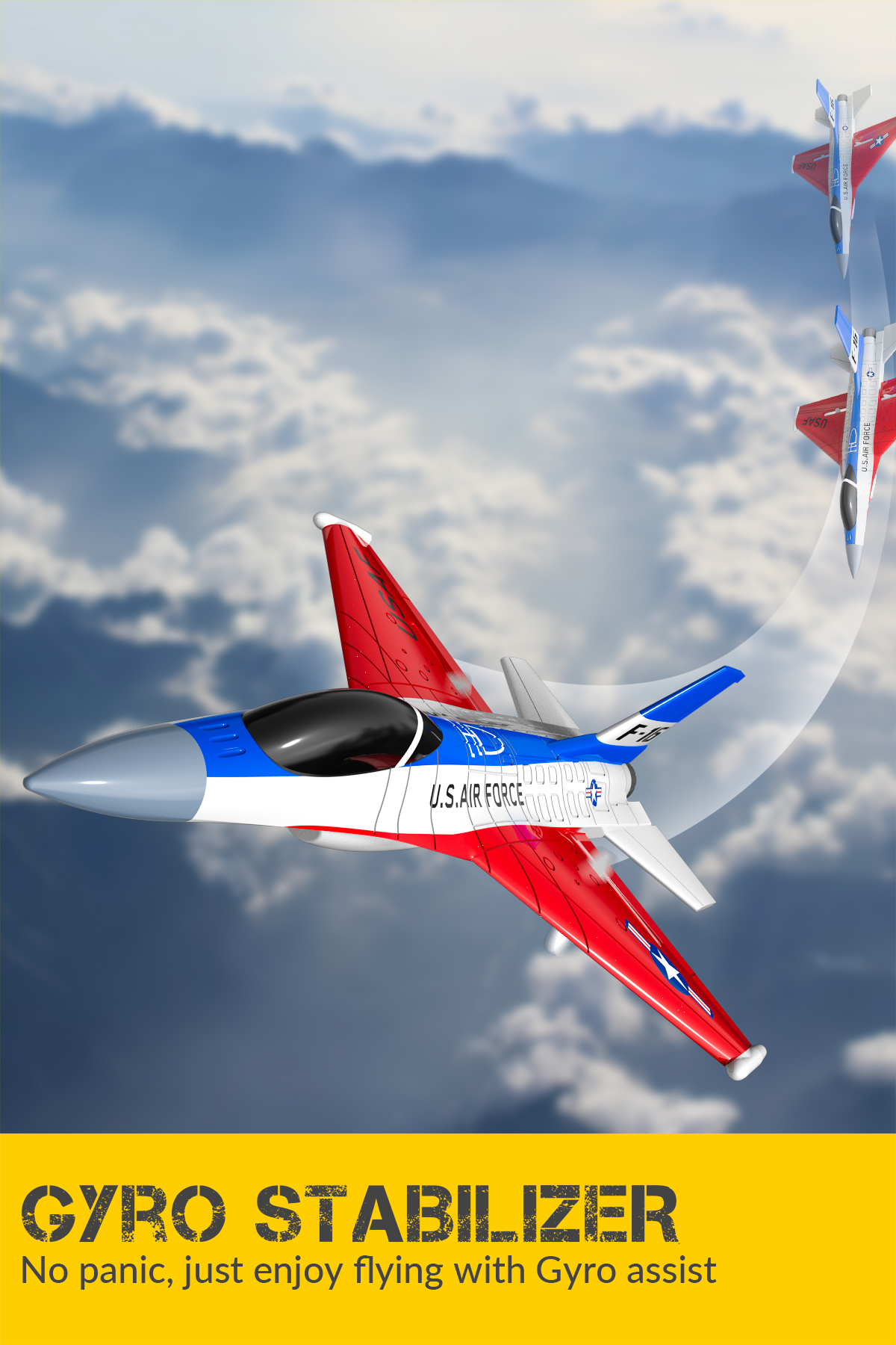 Volantex RC Airplane 2.4Ghz 2CH F16 Falcon With Cool Lights EPP Foam RC ...