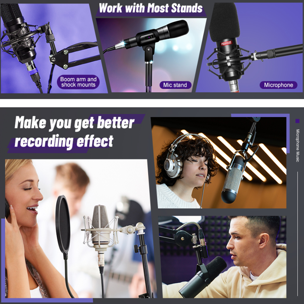 Mic Stand Extension Tube 5/8 Inch Microphone Extension Pipe Aluminium ...