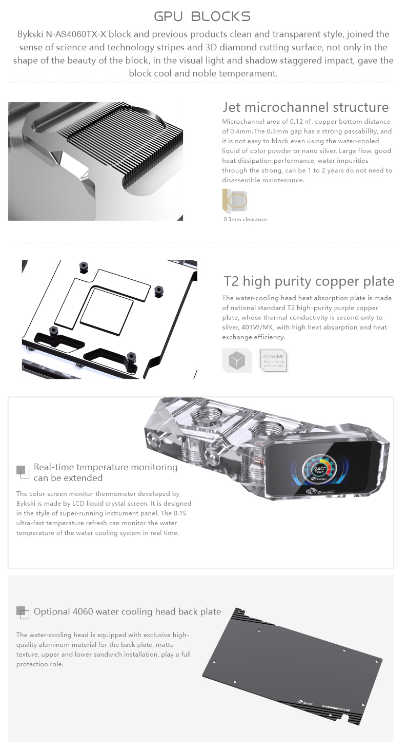 Bykski GPU Water Block for ASUS TX GeForce RTX 4060 Ti GAMING OC Video ...