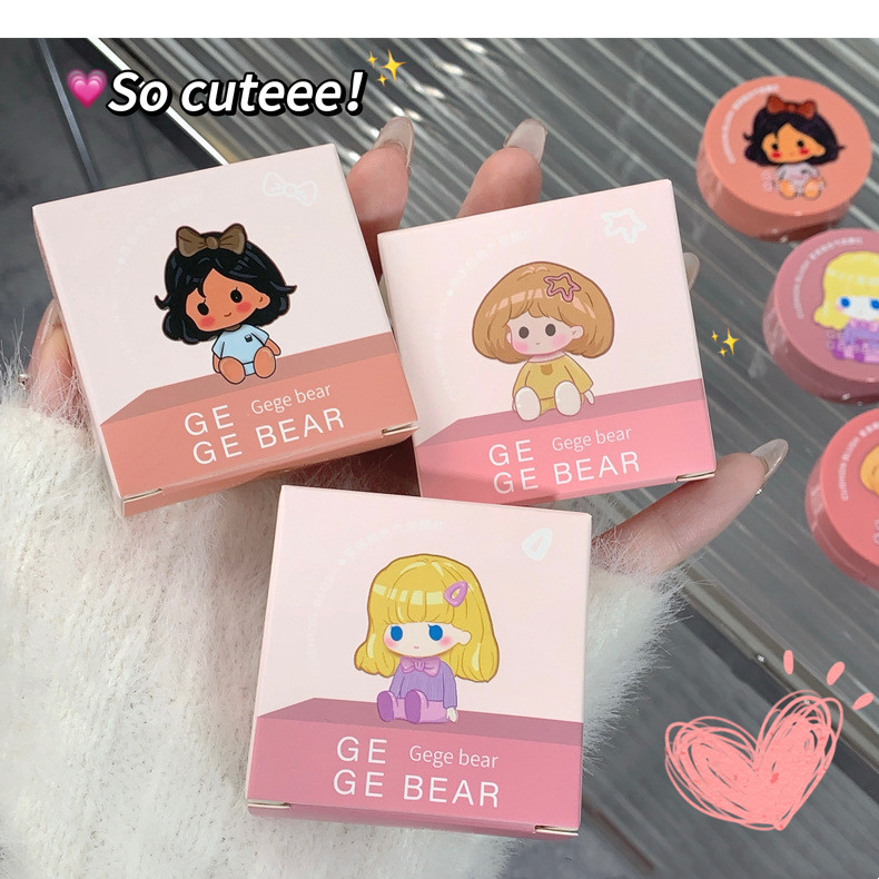 Gege Bear Cushion Blush Moisturizing Makeup with Mini Puff Blush ...