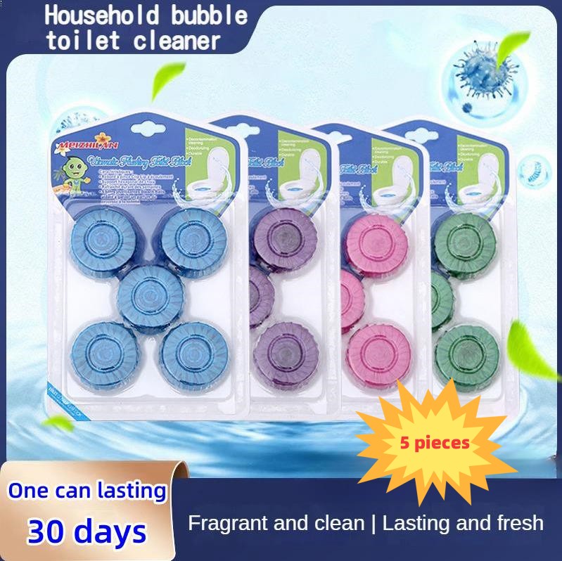 Toilet Bowl Cleaner Magic Automatic Cleaner Blue Bubble Tablet Block ...