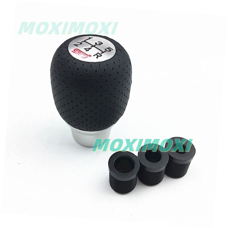 TRD/STI 5 Speed Leather Gear Knob Shifter Lever Head For Toyota Gear ...