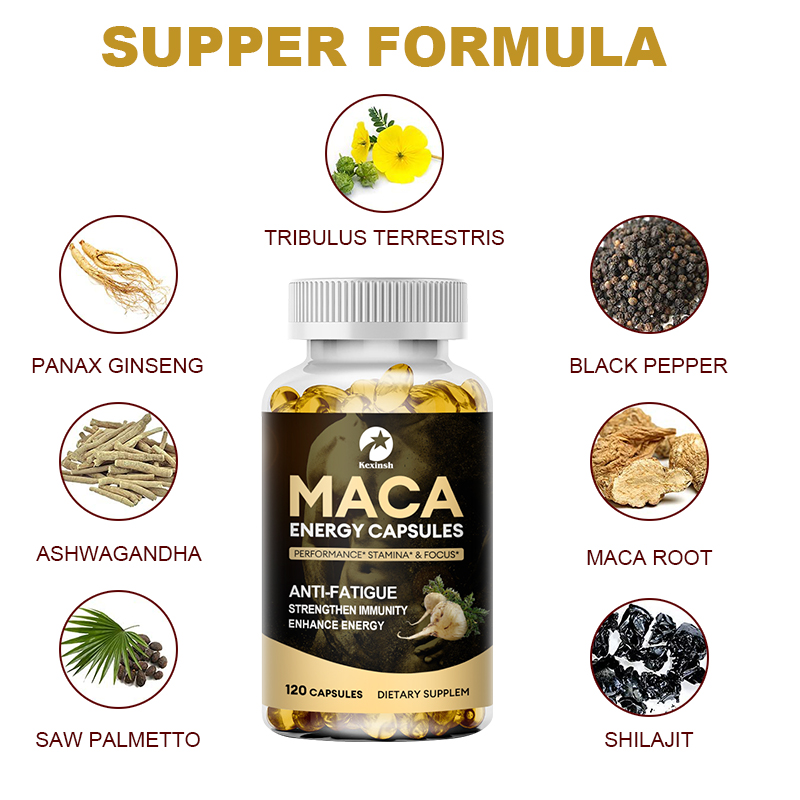 Maca Root Capsules With Ashwagandha & For Natural Energy Booster ...