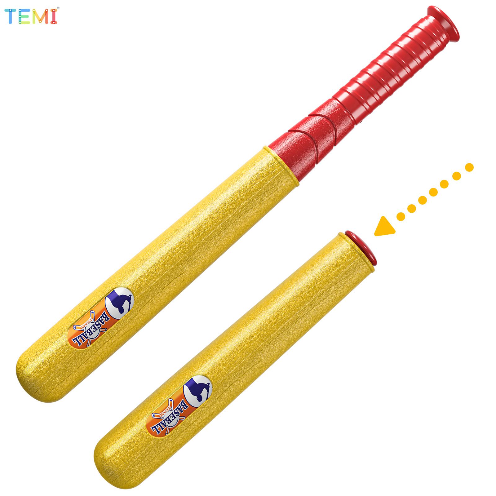 TEMI Kids Baseball Auto Launcher Training Soft Safety Plastic Base Ball ...