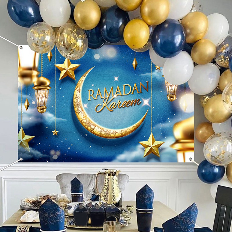 150*100cm Eid Mubarak Decor Banner Eid Backdrop Party Decorations Eid ...
