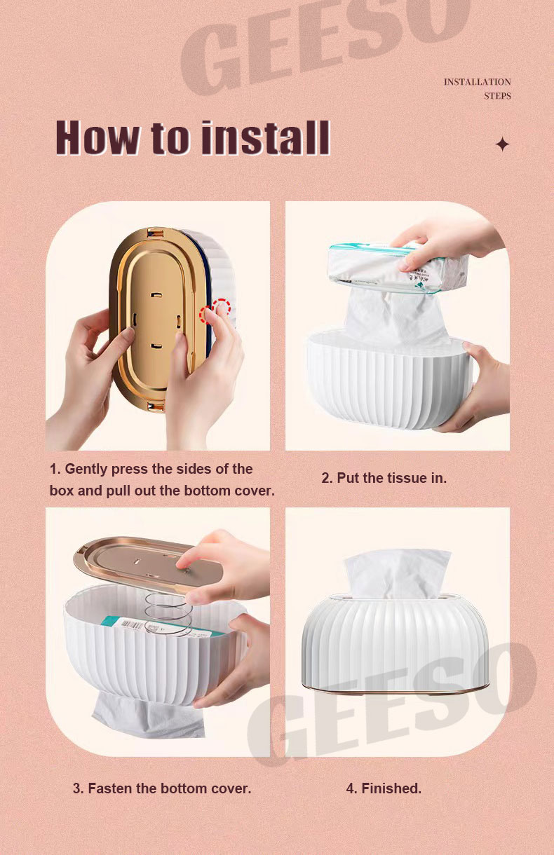 GEESO Luxury Tissue Box Holder Tissue Holder Toilet Tissue Holder Kotak ...