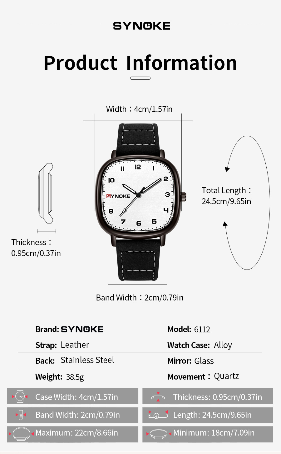SYNOKE Watch Shop Original Men's Watch Luxury Classic Waterproof ...