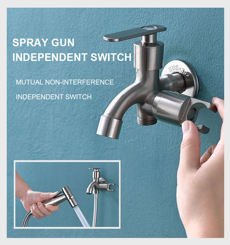 High pressure Bidet spray set hand bidet two way tap faucet bathroom ...
