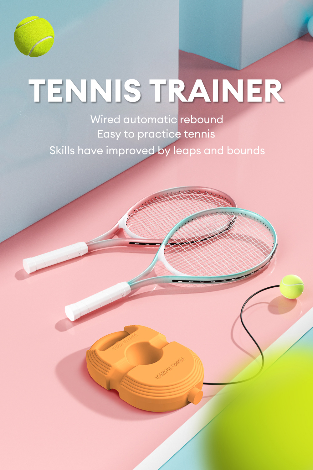 Tennis Trainer Single Player With Line Rebound Self Training Tool ...