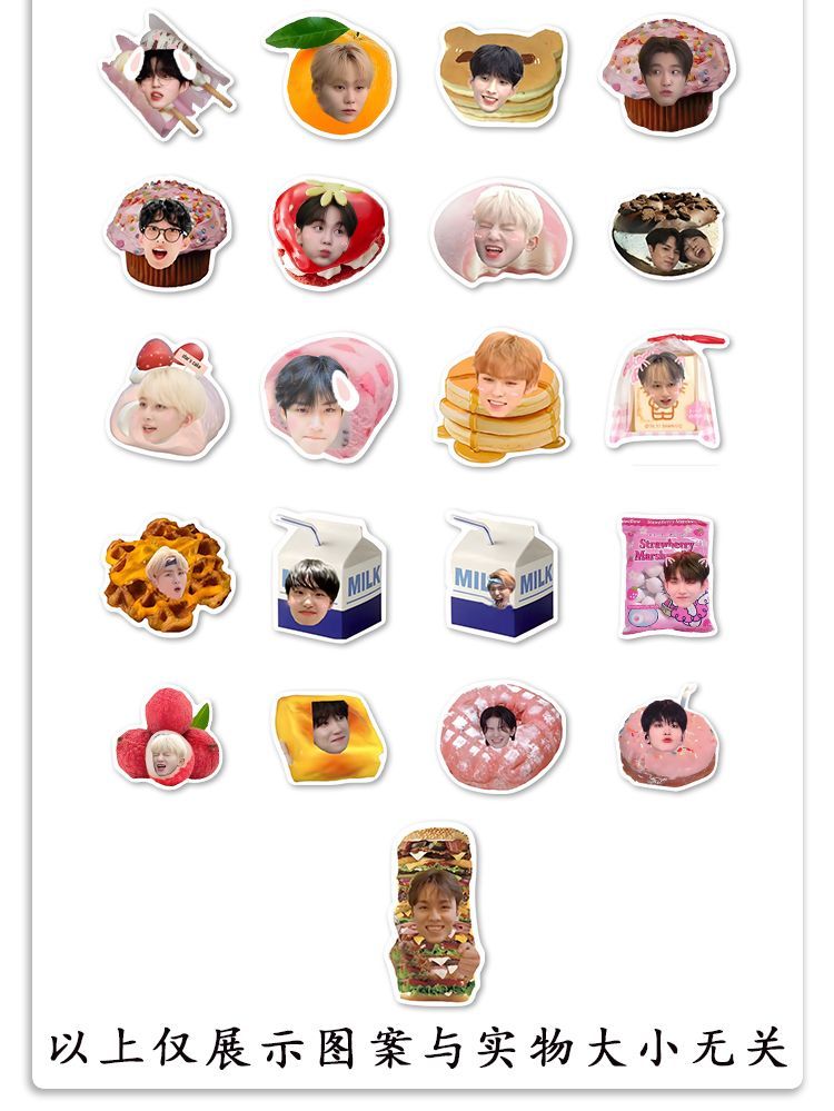 130 Sheets ins Cartoon Cute seventeen Food Stickers Lee Seok Min Seung ...