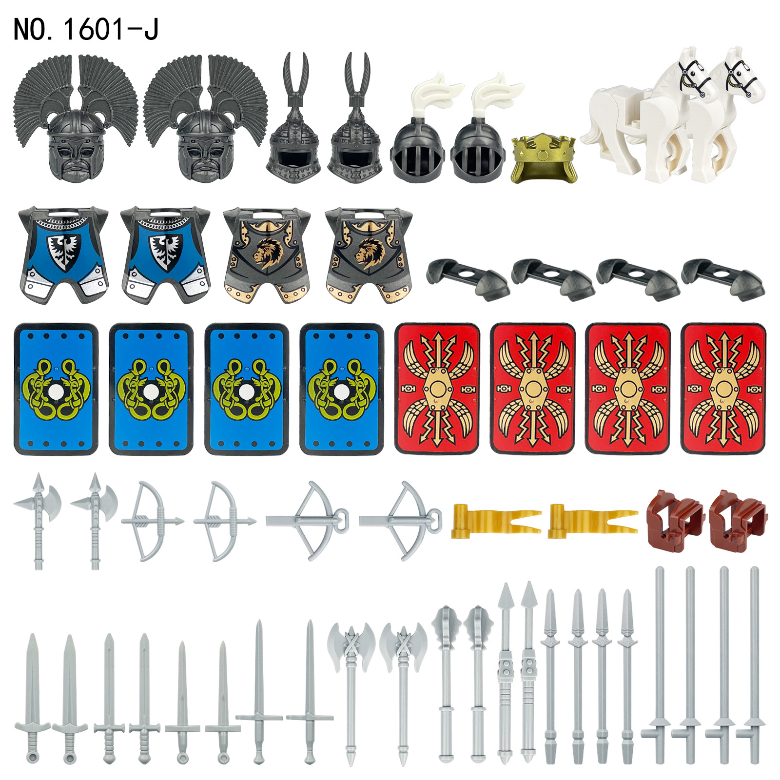 Knight Weapons Set Armour Soldiers Building Blocks Toys Accessories War ...