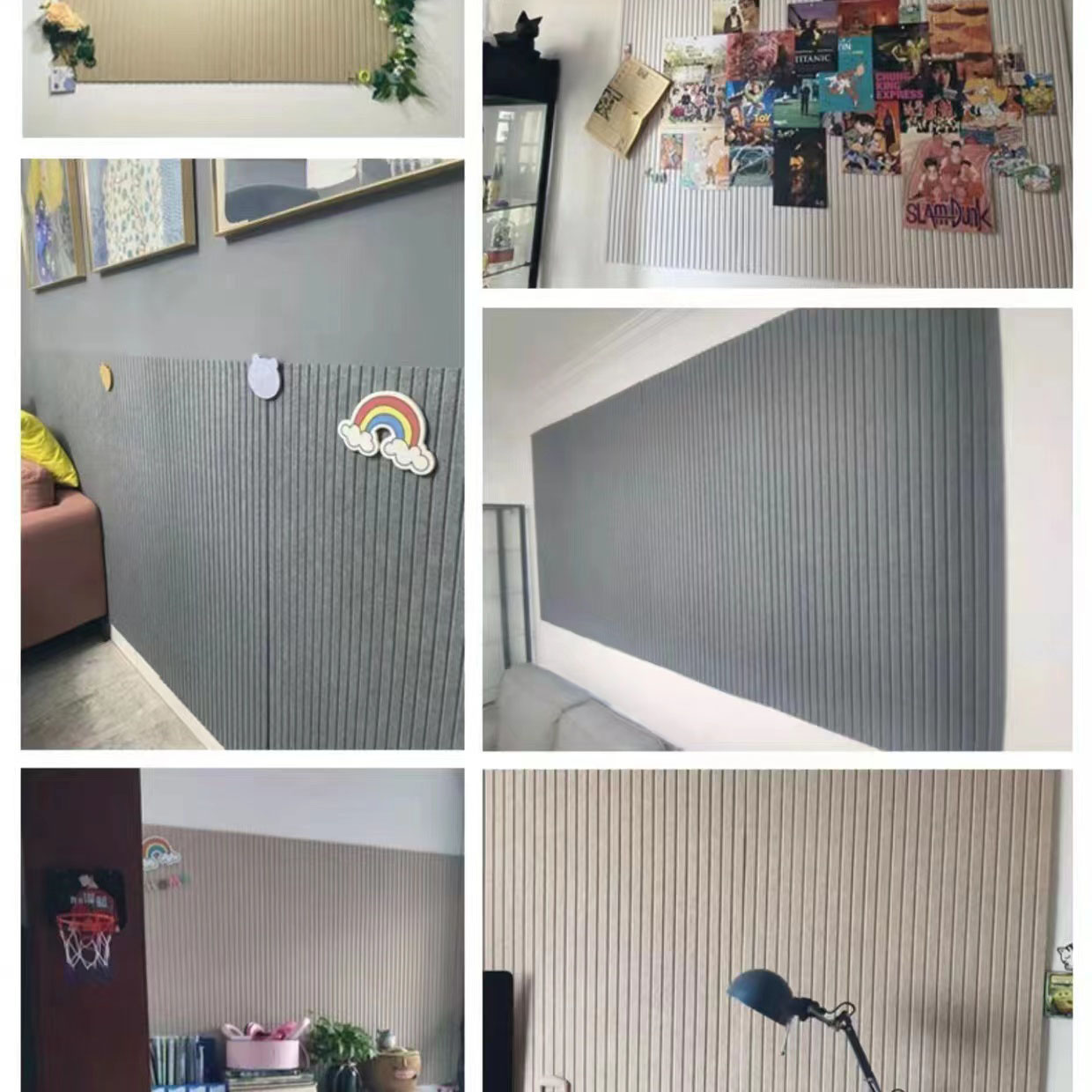 1pc (Self-Adhesive) Stripe Acoustic Foam Panel Soundproof Felt , Grille ...
