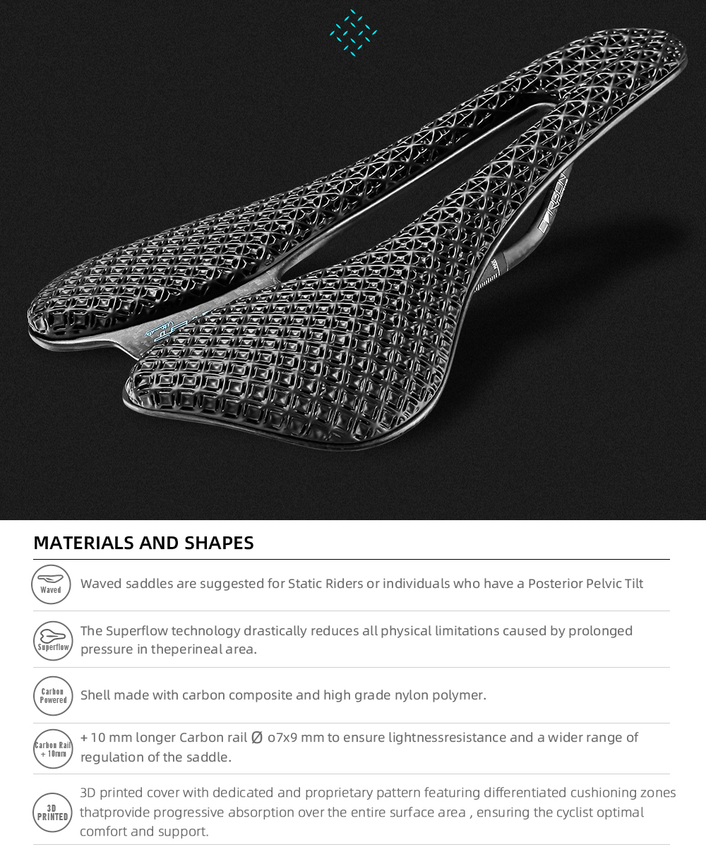 2024 RYET 3D Printed Bicycle Saddle Ultralight Carbon EVA saddle ...
