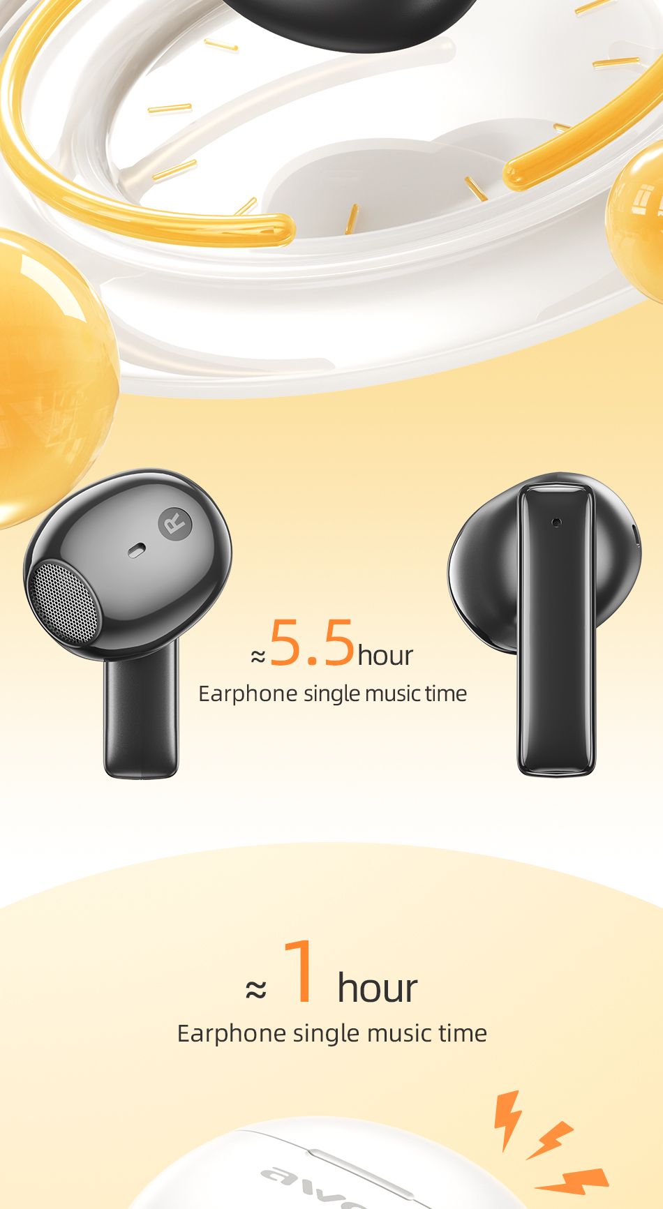 Awei T87 Bluetooth Earphone Wireless Earbud ENC Call Noise Cancelling Earbuds 0.06s Low Latency ...