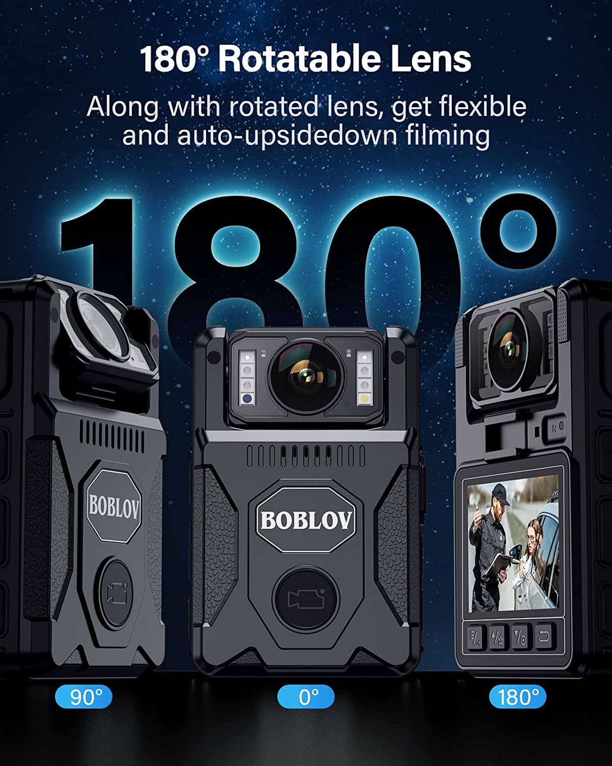 BOBLOV M7 HD1080P Body Mini Sports Action Police Wearable Camera With ...