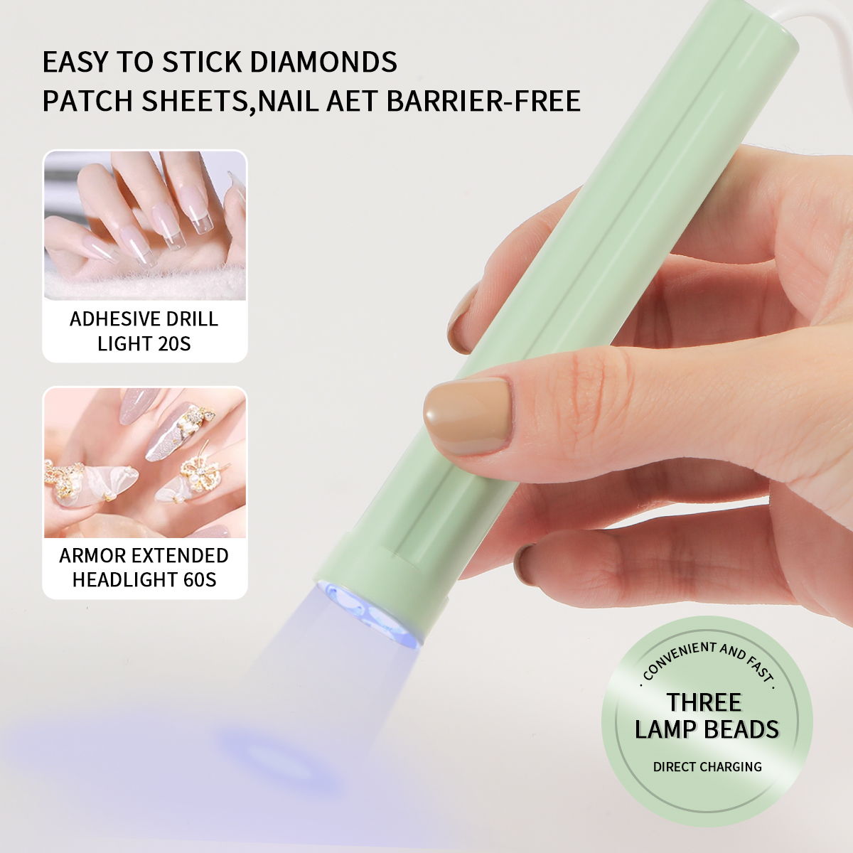 1Pc Plug-in Nail Art Lamp, Portable Nail Art LED Mini Nail Art Lamp ...