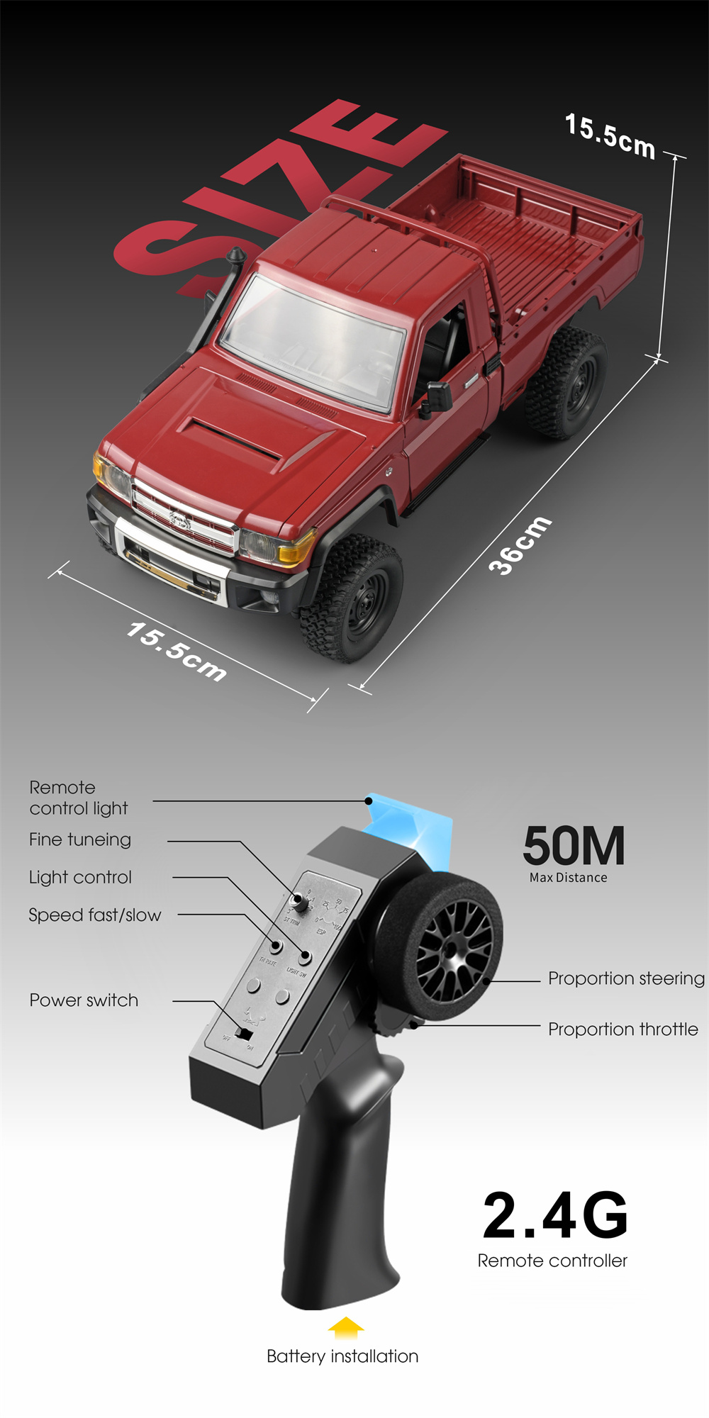 【Ready Stock】KOShobby MN82 RTR 1/12 2.4G 4WD RC Car Authorized by ...